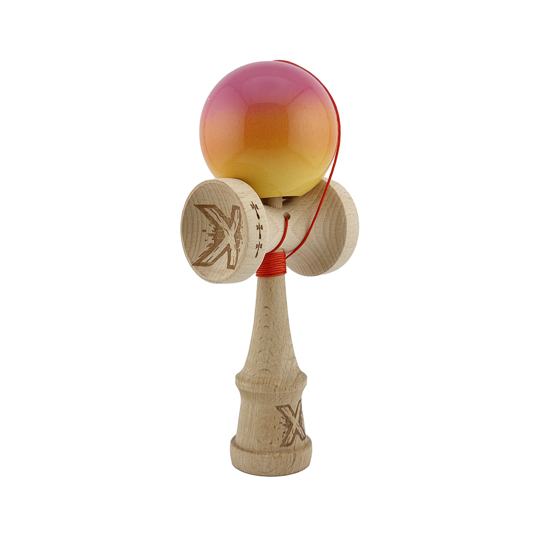 Kendama X Originala, Model Roz / Portocaliu / Galben in Degrade, Profe – Berbis